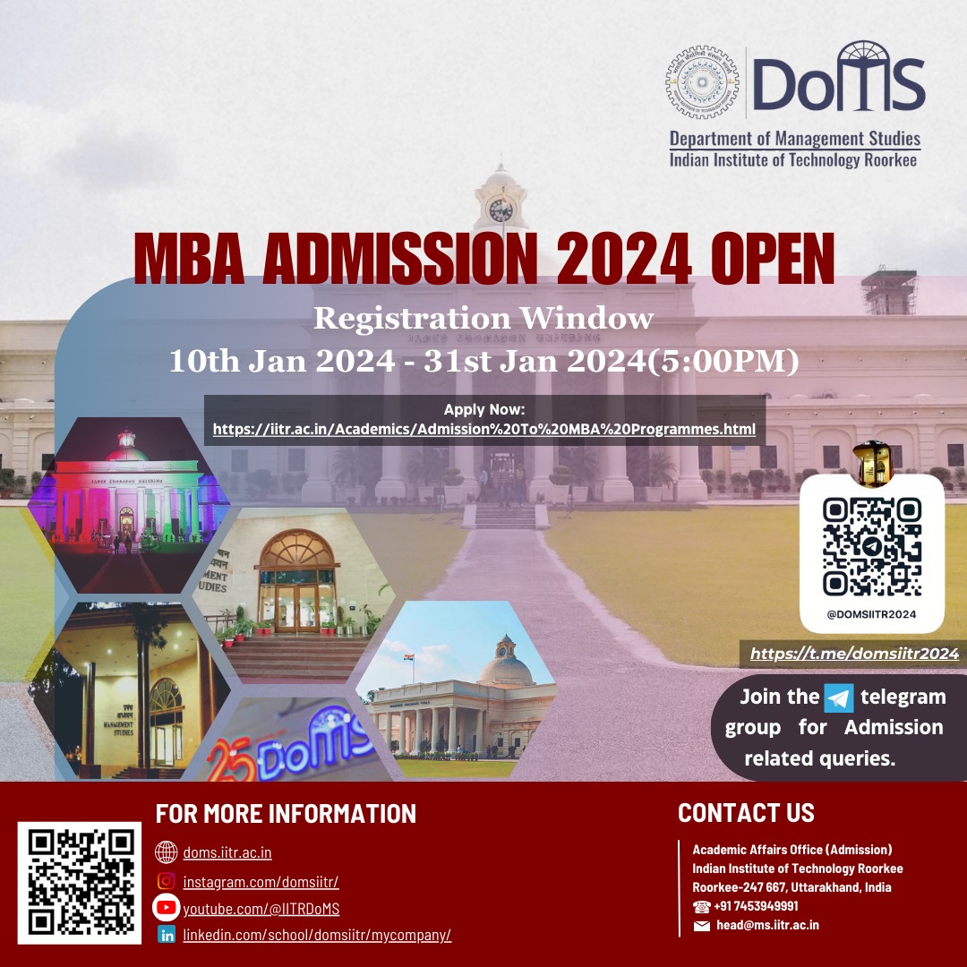 DoMS IIT Roorke 2024-24 Selection Criteria