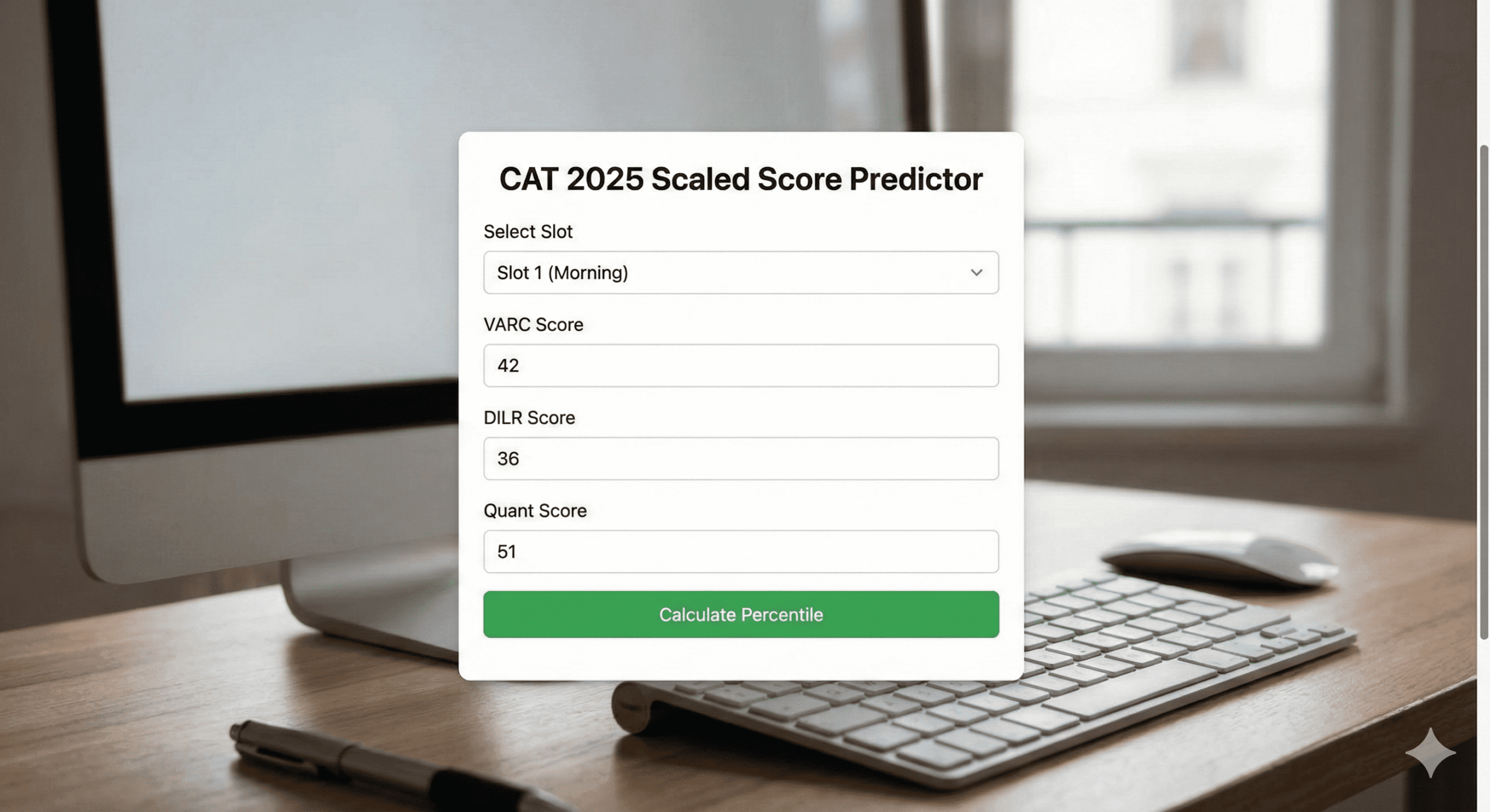 CAT 2025 Raw to Scaled Score Predictor by AzuCATion